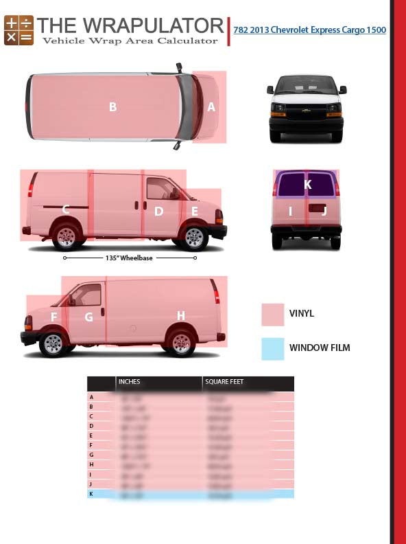express van interior dimensions