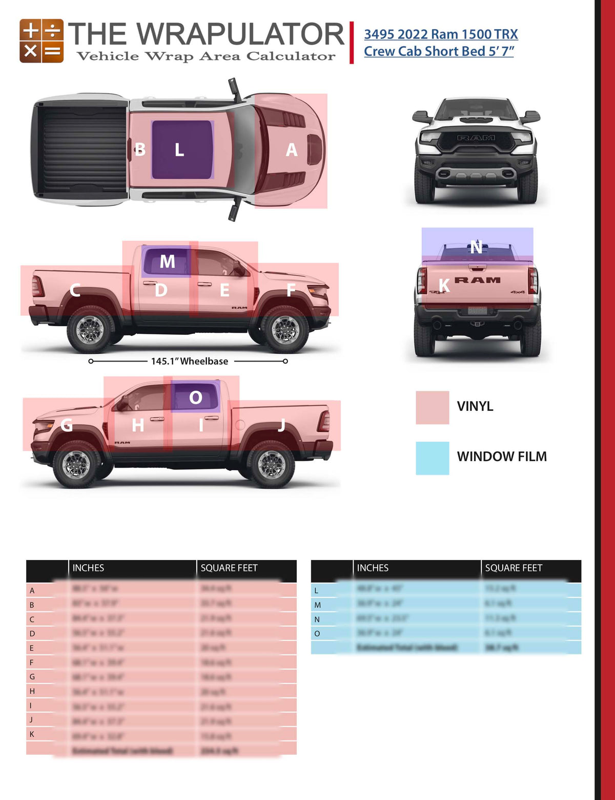 2022 RAM 1500 TRX Crew Cab Short Bed 3495 PDF – BadWrap